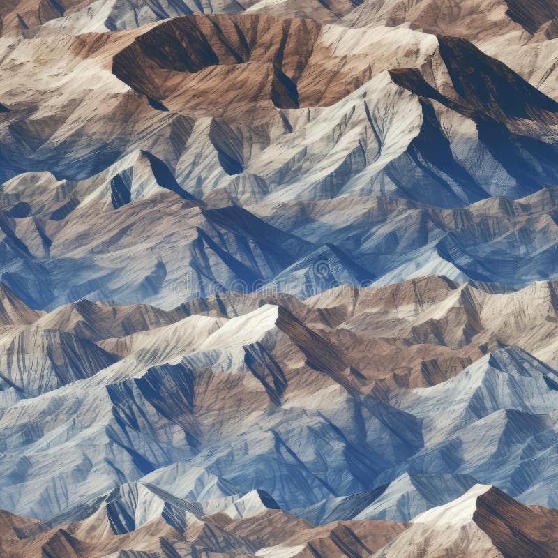 Seamless, Top View of Mountain Ranges Stock Image - Image of winter ...