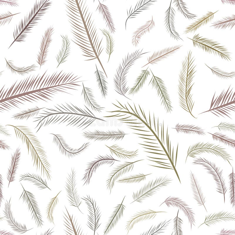 Seamless Illustrations of Feather. Messy, Cover, Set & Abstract. Stock ...