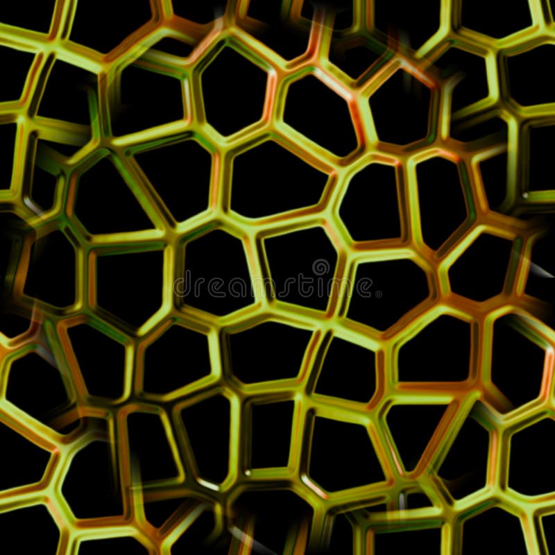 Seamless Image of a Golden Metal Mesh on a Black Background. Yellow ...
