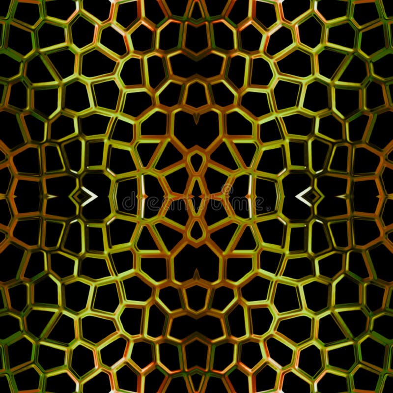 Seamless Image of a Golden Metal Mesh with Symmetrical Patterns on a ...