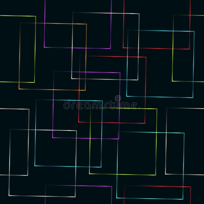 Seamless Image Pattern Square Neon Lights Stock Vector - Illustration ...