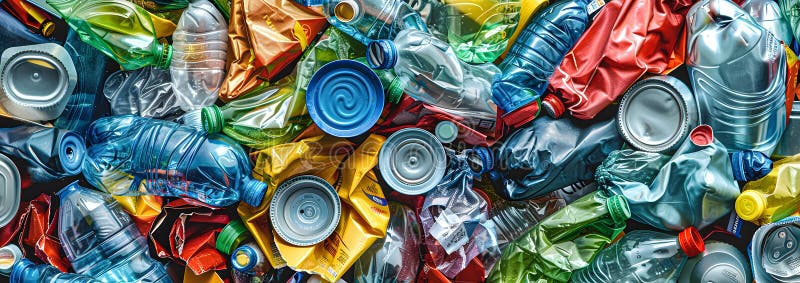 Seamless Image of Recycling with Different Materials Stock Image ...