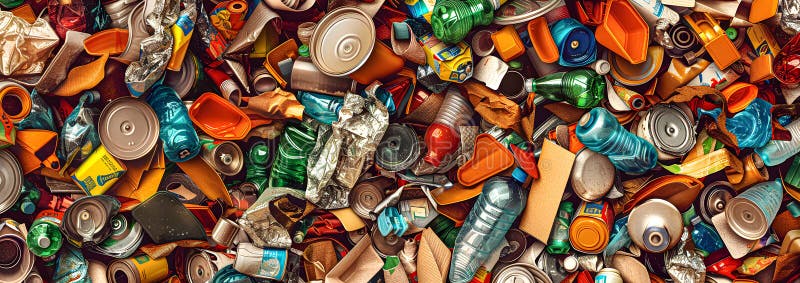 Seamless Image of Recycling with Different Materials Stock Photo ...