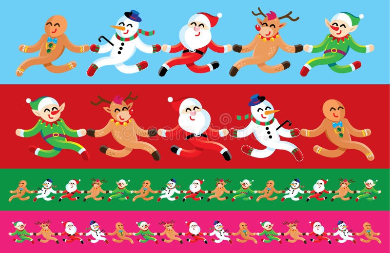 Santa and Friends Seamless Image. Stock Vector - Illustration of claus ...