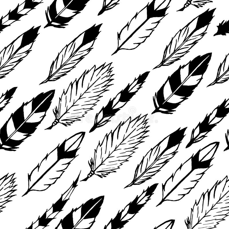 Seamless indian feathers stock vector. Illustration of native - 59728211