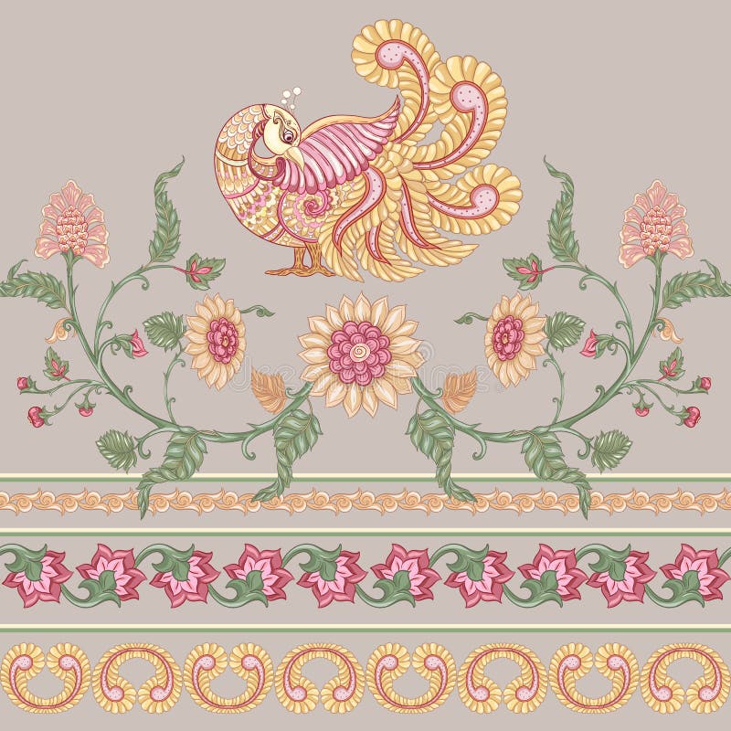 Green Indian Sari Fabric Pattern Stock Illustrations – 133 Green Indian ...