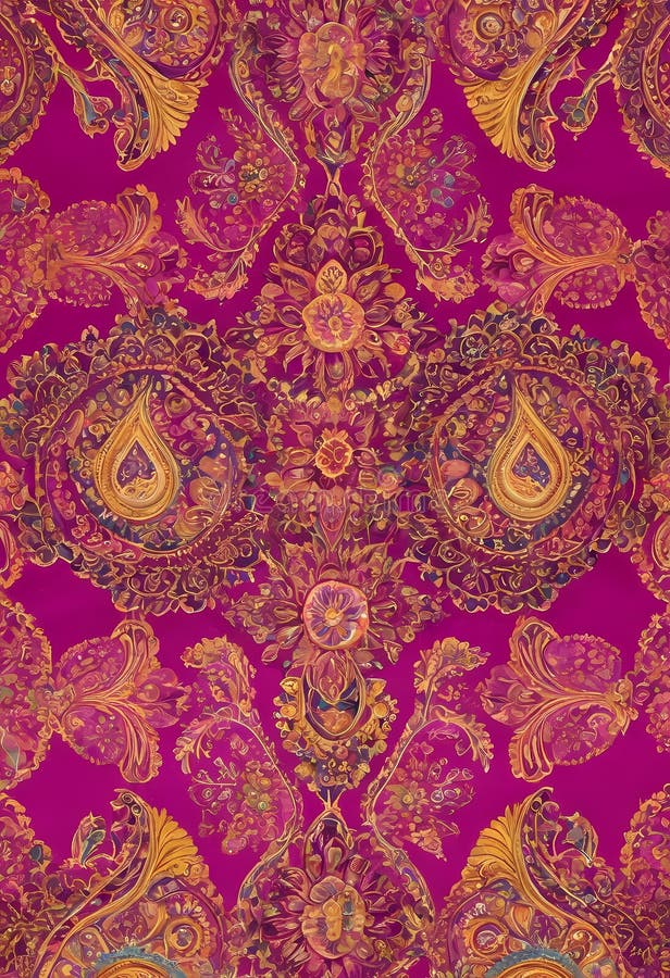 Seamless Indian Paisley Pattern with Floral and Mandala Elements. Ideal ...