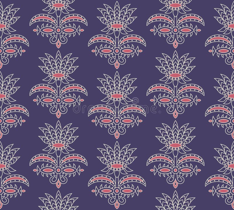 Seamless indian pattern stock vector. Illustration of feather - 43823970
