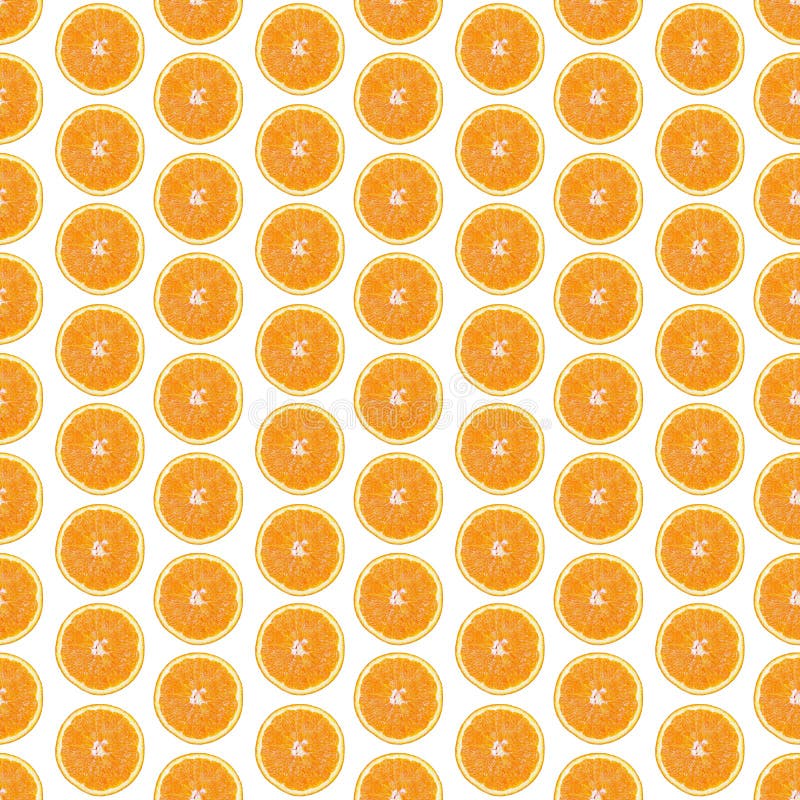 Seamless Infinity Pattern of Isolated Slices of Orange. Wallpaper for ...