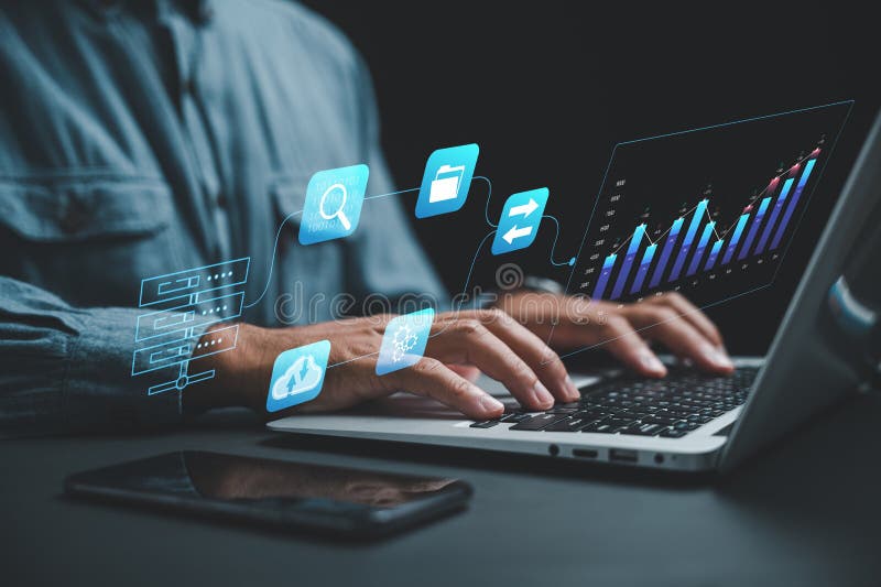 Enhanced Enterprise Document Management Stock Photo - Image of computer ...