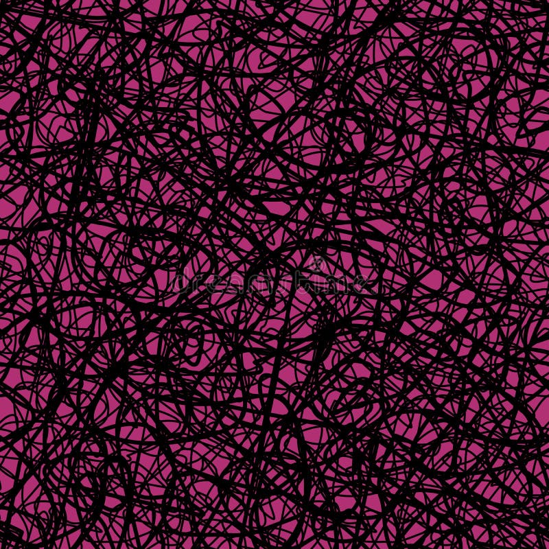 Seamless Ink Pen Scratch Pattern on Pink Stock Illustration ...