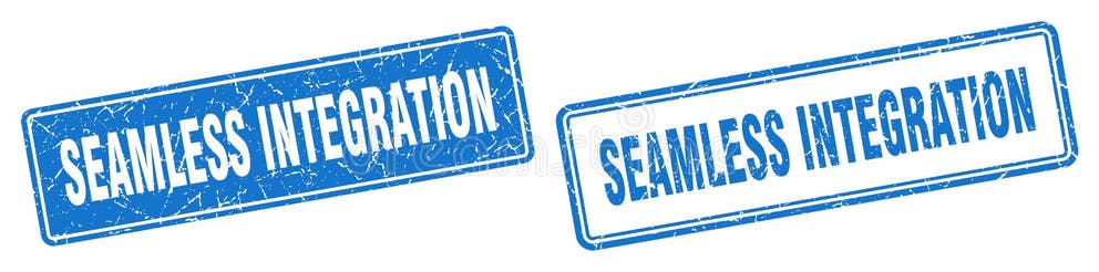 Seamless Integration Stamp Set. Seamless Integration Square Grunge Sign ...