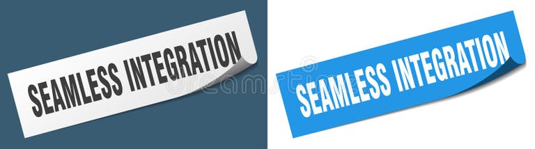 Seamless Integration Sticker. Seamless Integration Sign Set Stock ...