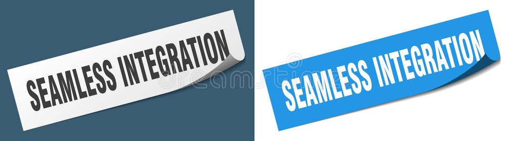 Seamless Integration Sticker. Seamless Integration Sign Set Stock ...