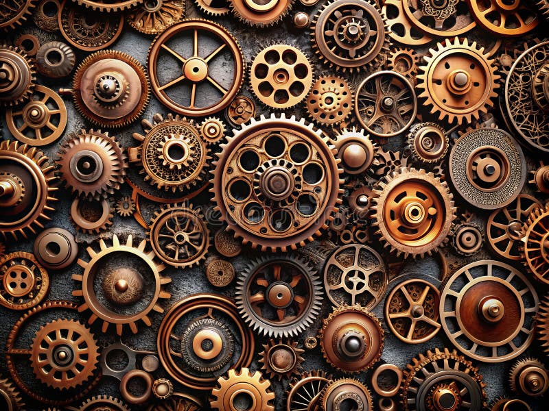 Seamless Interlocking Gears Pattern Industrial Design for Backgrounds ...
