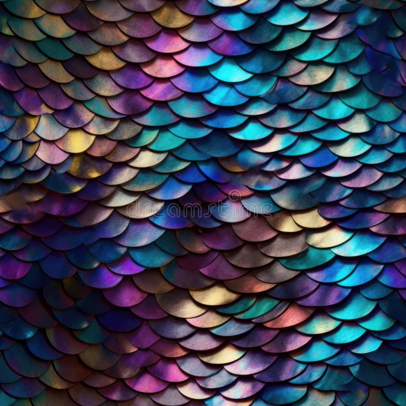 Seamless Iridescent Dragon Leather Texture Design. Generative Ai Stock ...