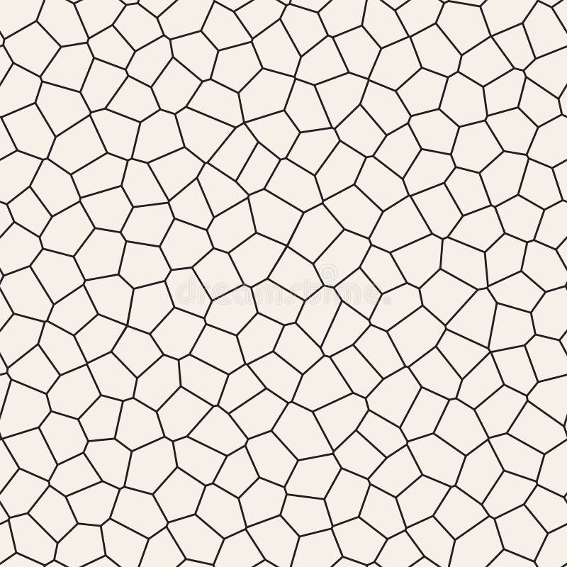 Seamless Irregular Geometric Pattern. Abstract Black and White Halftone ...