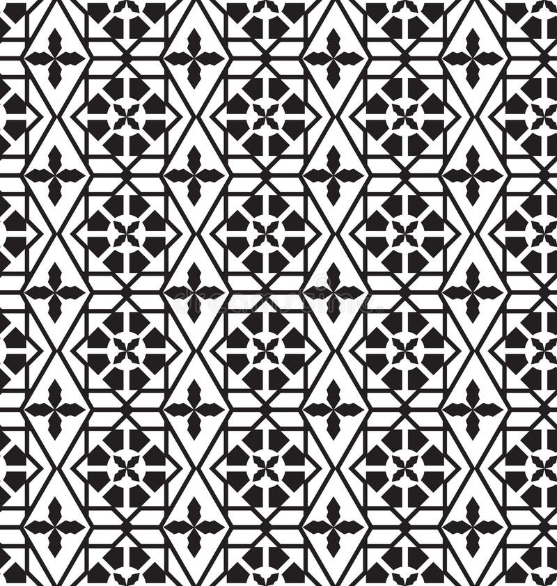 Seamless Islamic Pattern, Abstract Black Geometric Background Stock ...