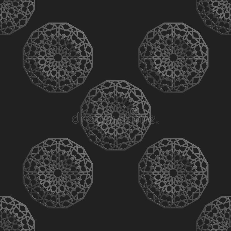 Seamless Islamic Pattern with Radial Ornament in Moroccan Style ...