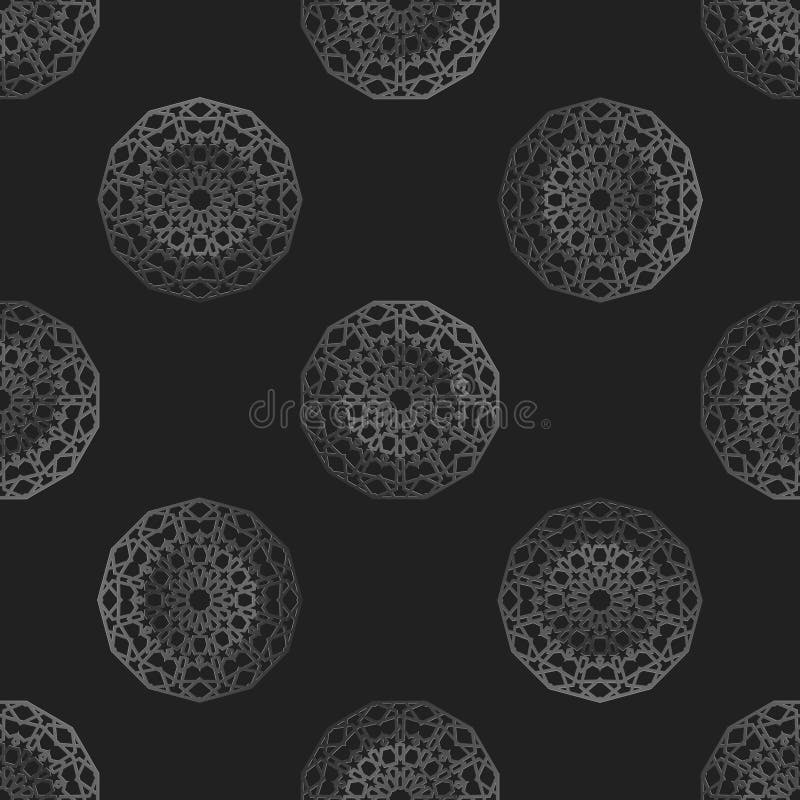 Seamless Islamic Pattern with Radial Ornament in Moroccan Style ...