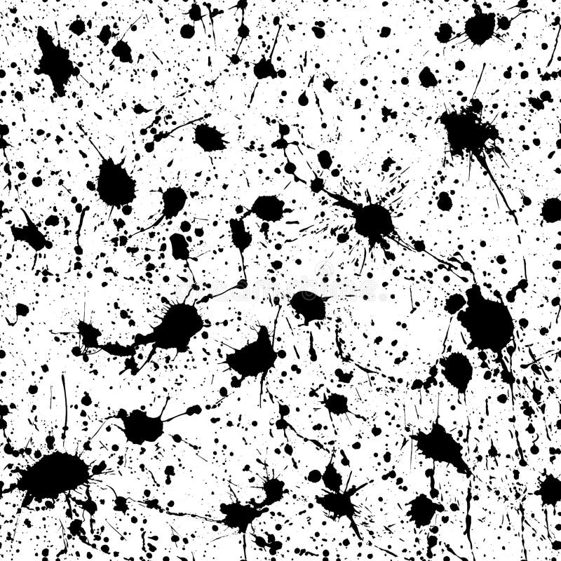 Seamless Isolated Randomly Scattered Black Ink Splatters Stock ...