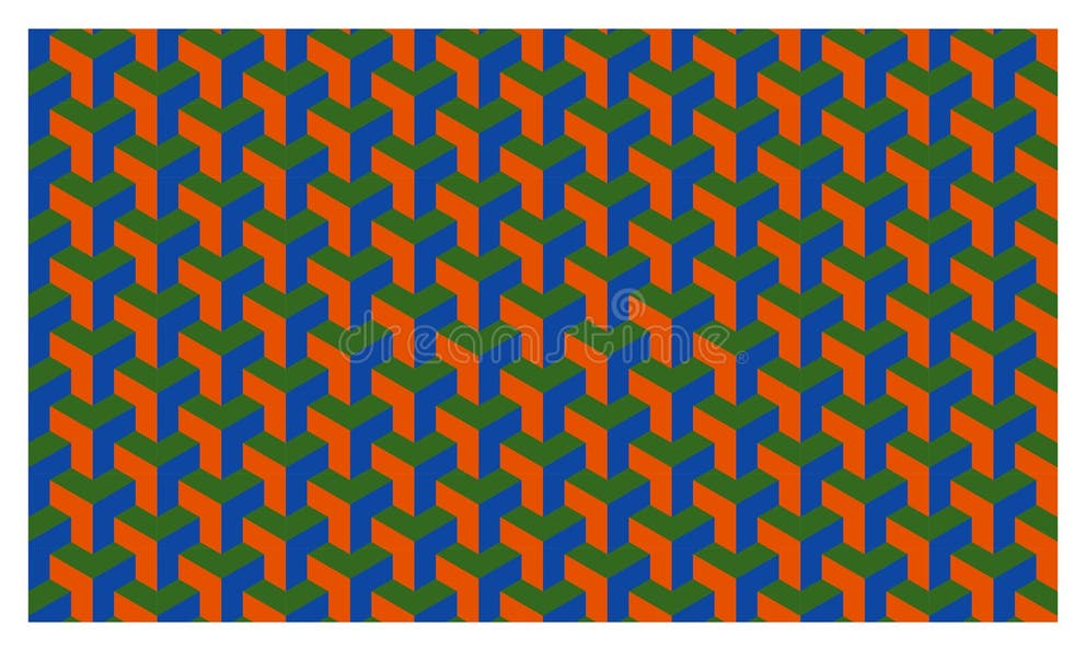 Seamless Isometric Cube Pattern in Bold Colors Stock Vector ...