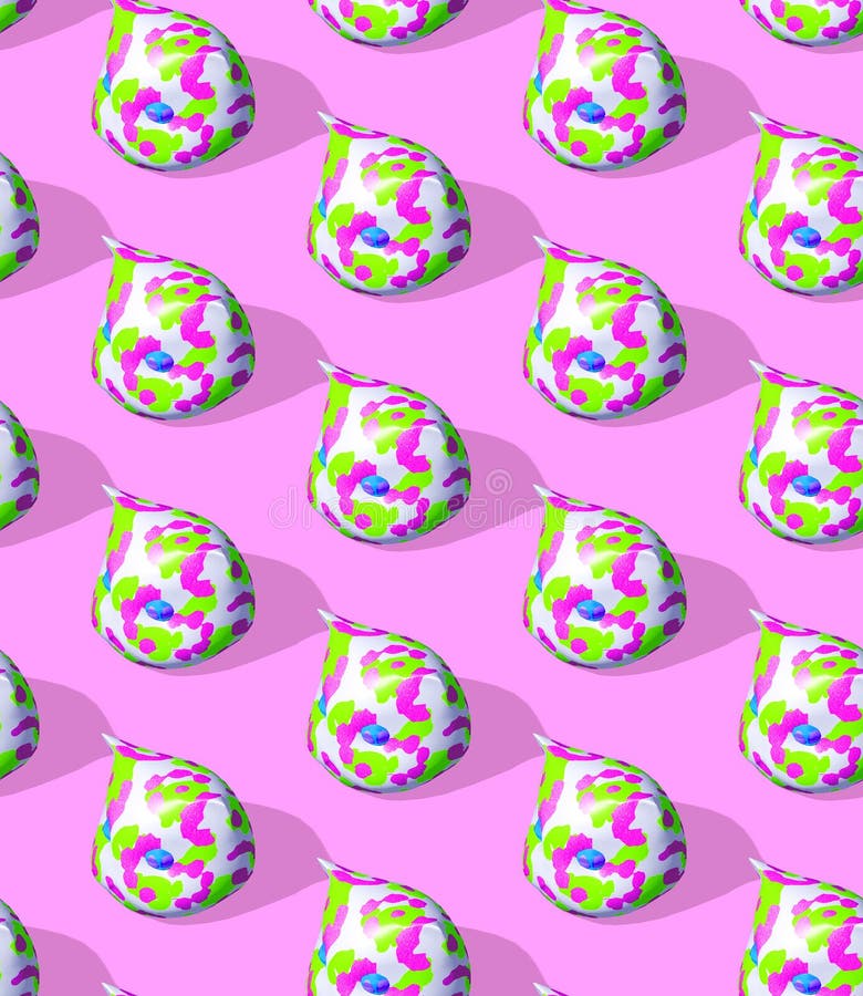 Seamless Isometric 3d Render Pattern. Minimal Design. Cat Creative Head ...