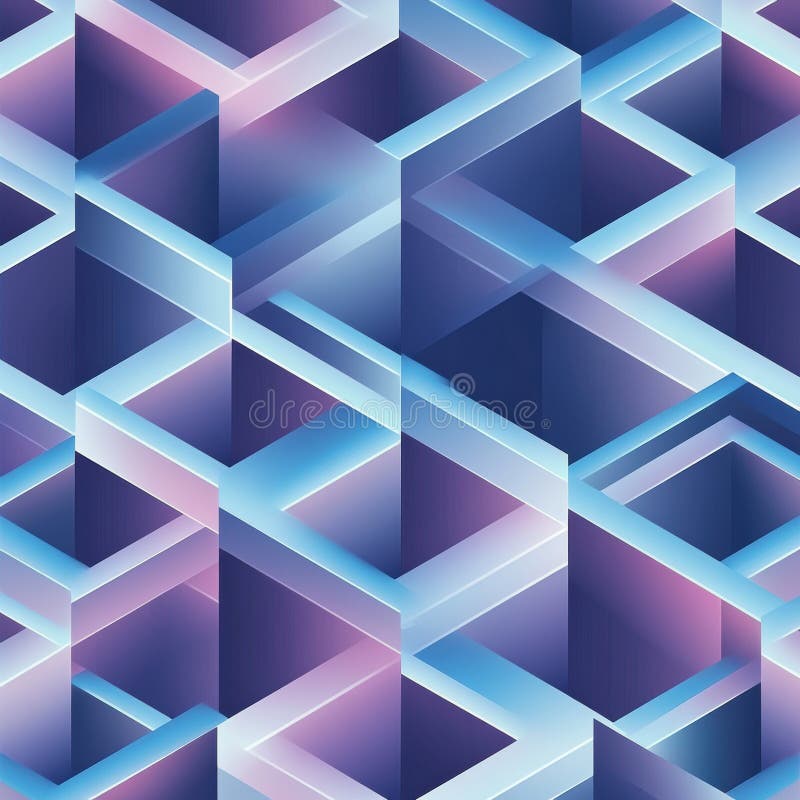 Seamless Isometric Grid Pattern with Soft Gradient Highlights in a ...