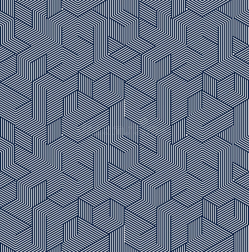 Seamless Isometric Lines Geometric Pattern, 3D Cubes Vector Tiling ...