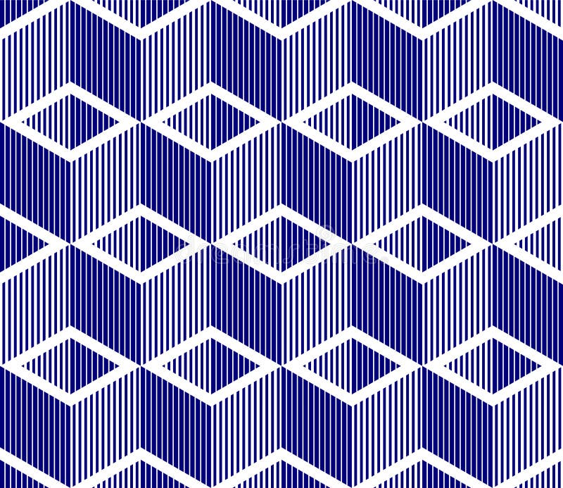Seamless Isometric Lines Geometric Pattern, 3D Cubes Vector Tiling ...