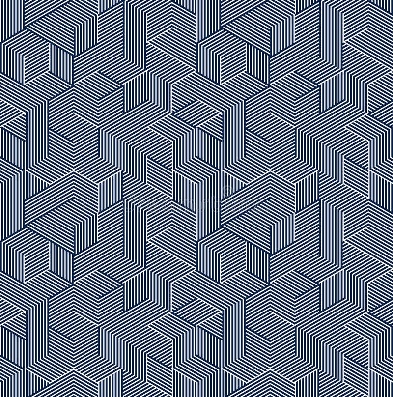 Seamless Isometric Lines Geometric Pattern, 3D Cubes Vector Tiling ...
