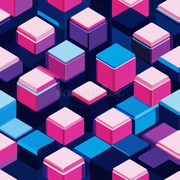 Seamless Isometric Pattern with 3d Cubes. Vector Illustration Stock ...