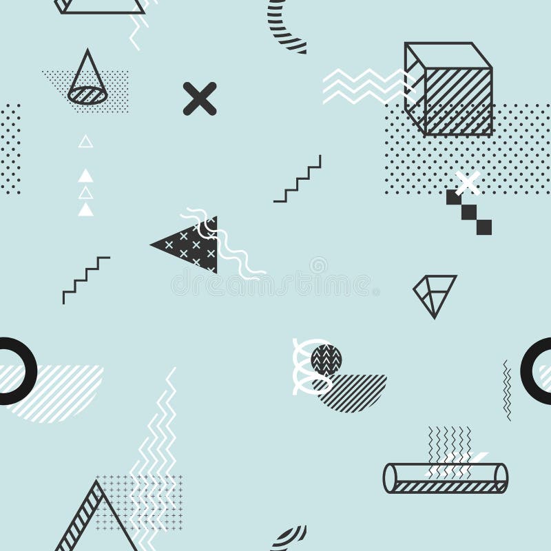 Seamless Isometric Pattern. Stylized Geometric Primitive Stock Vector ...