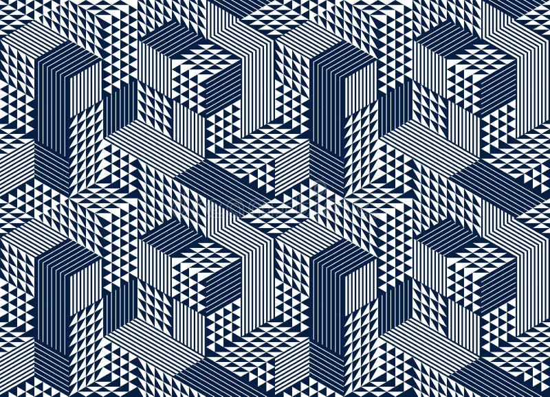 Textile Seamless Pattern Cubes White Texture Triangles Stock ...