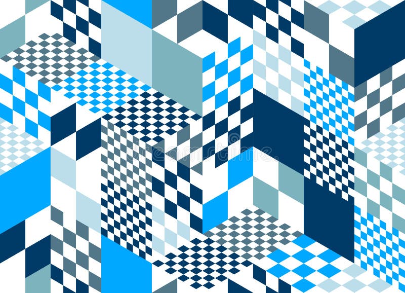 Seamless Isometric Rhombus and Triangles Geometric Pattern, 3D Cubes ...