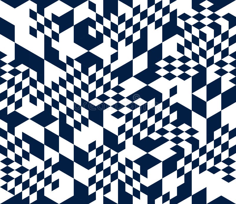 Seamless Isometric Rhombus and Triangles Geometric Pattern, 3D Cubes ...