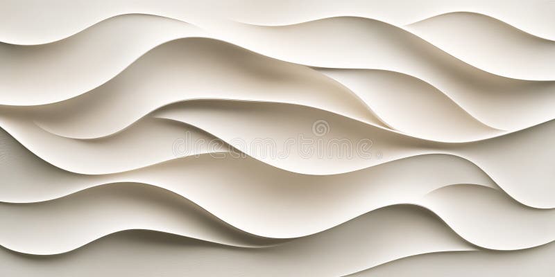 Seamless Ivory 3D Wave Pattern, Minimalist Textured Background in ...