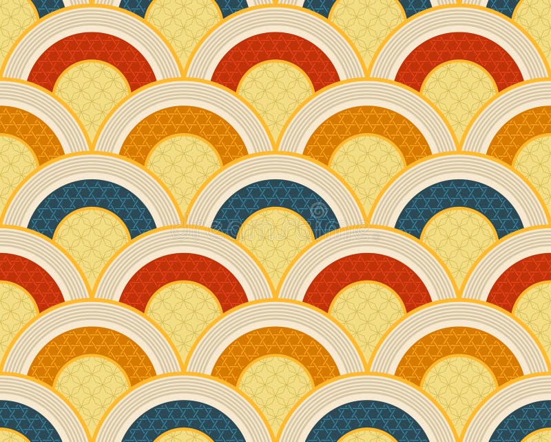 Seamless Japanese Pattern Set Stock Vector - Illustration of asian ...