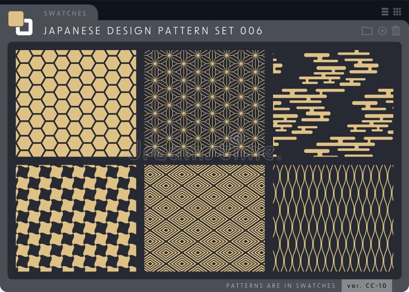 Seamless Japanese Pattern Set Series 006 Stock Illustration - Illustration of iriko, modern ...