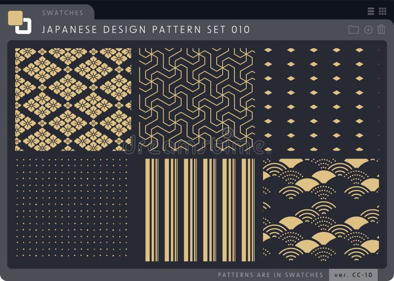 Seamless Japanese Pattern Set Series 011 Stock Illustration ...