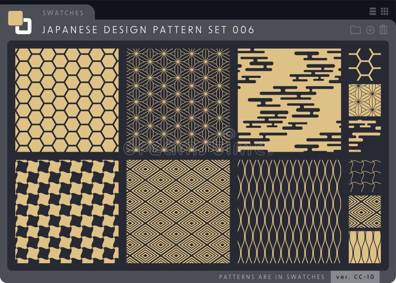 Seamless Japanese Pattern Set Series 006 Stock Illustration ...