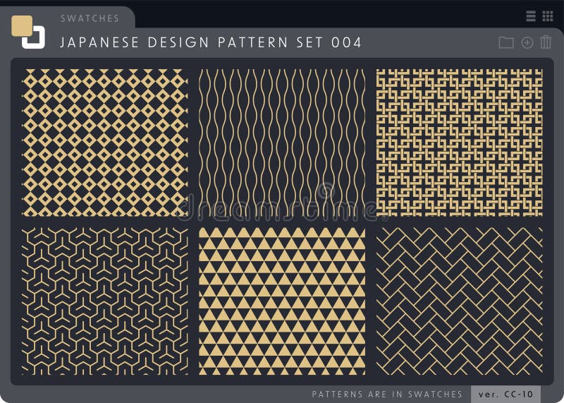 Seamless Japanese Pattern Set Series 004 Stock Illustration ...