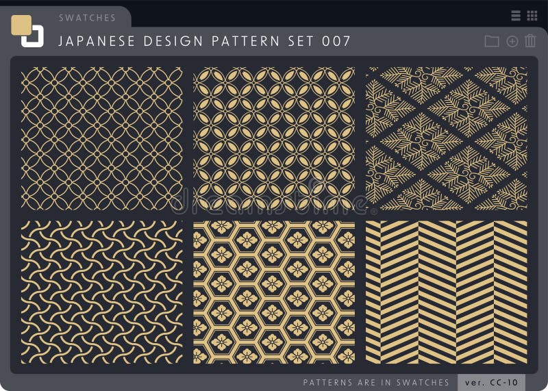 Seamless Japanese Pattern Set Series 007 Stock Illustration ...