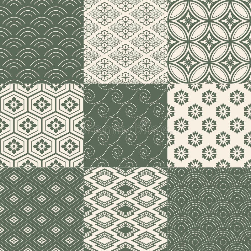 Seamless Japanese Ocean Wave Pattern Stock Vector - Illustration of ...