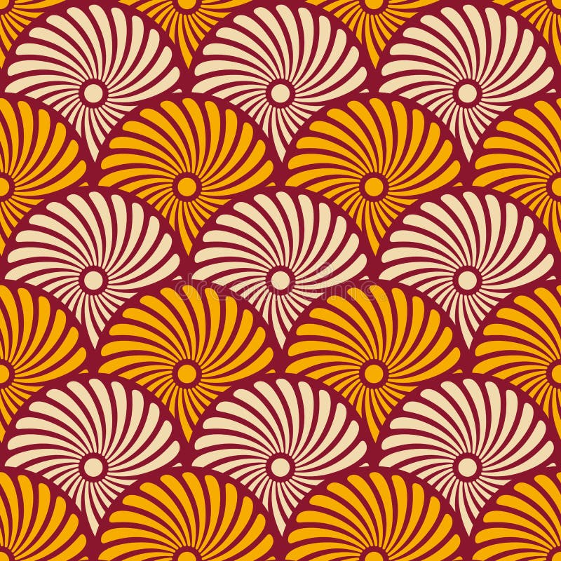 Seamless Japanese Vintage Vector Pattern. Repeating Striped Circles ...