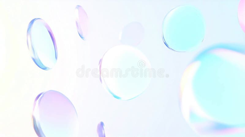 Seamless 4K Loop Featuring Translucent Pastel-colored Bubbles Floating ...