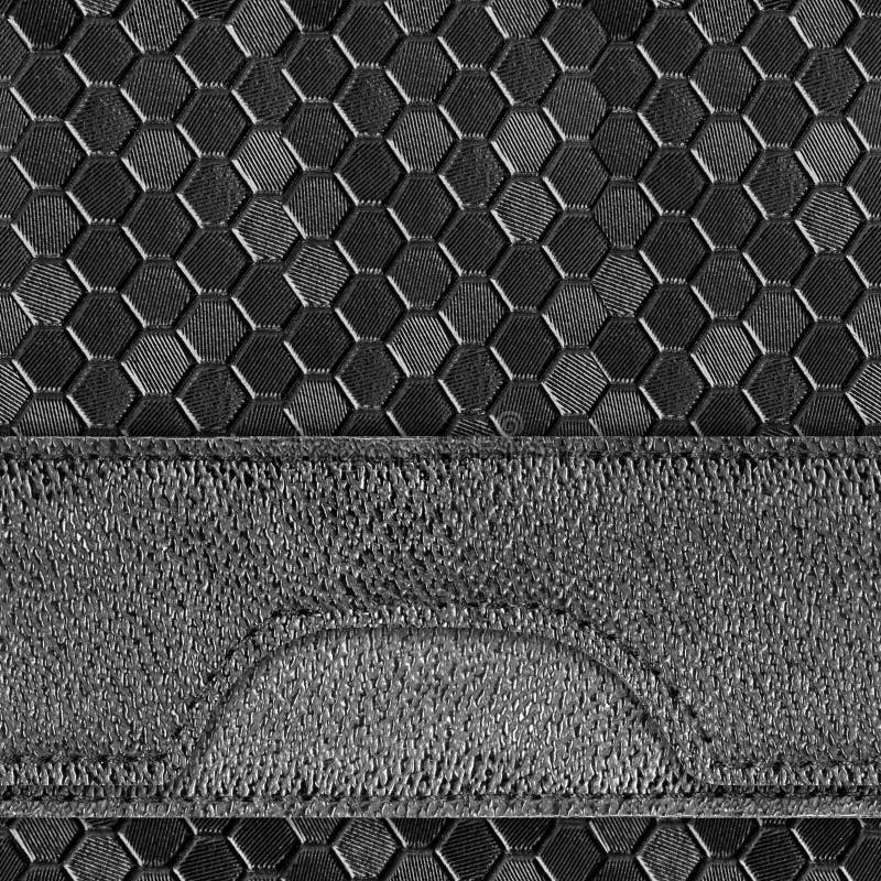 Seamless 4k Photo Texture of Black Leather Patched with Leather Ornate ...