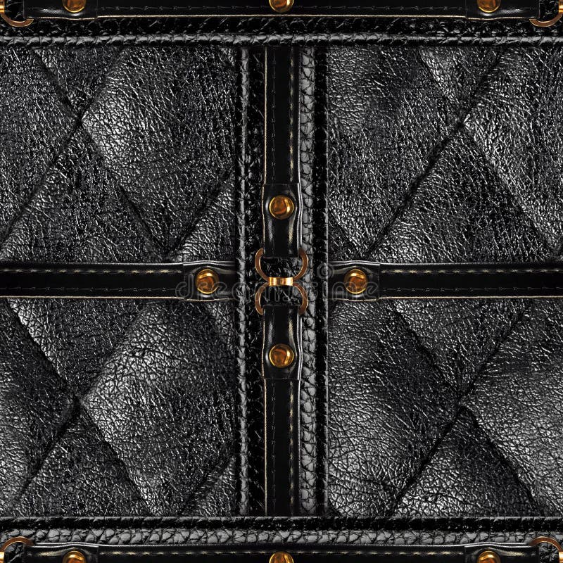 Seamless 4k Photo Texture of Black Stitched Leather Surface with ...