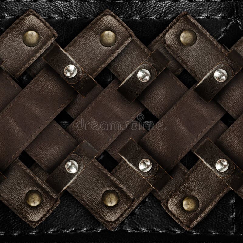 Seamless 4k Photo Texture of Brown Leather Belt Armor Mesh Stock Image ...