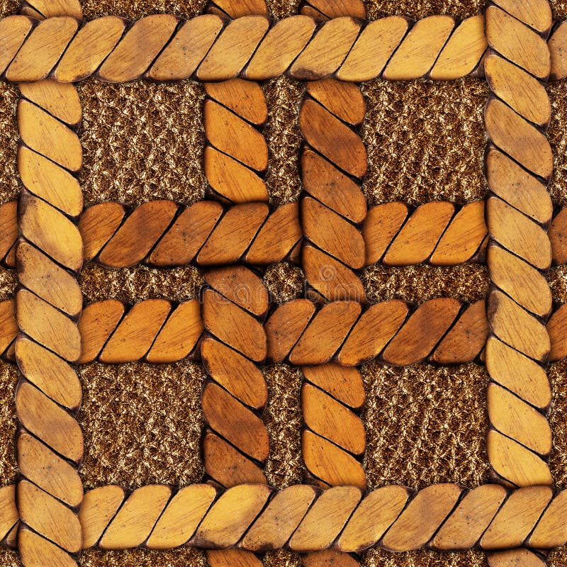 Seamless 4k Photo Texture of Copper Weaved Mesh on Brown Leather Stock ...